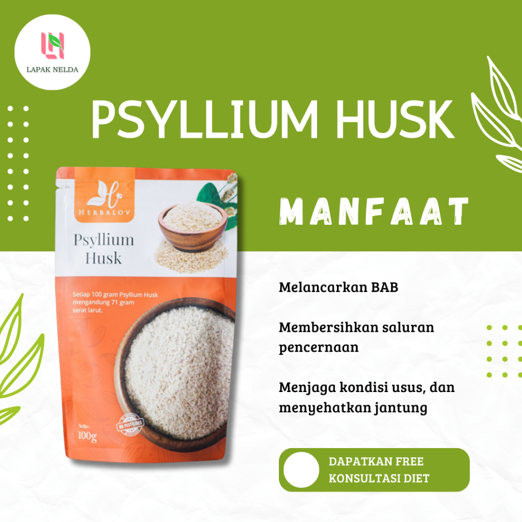 Jual PSYLLIUM HUSK HERBALOV PREMIUM PHYSILIUM HUSK DIET PHYSILIUM HUSK ...