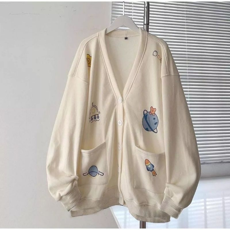 Jual SK- Cardigan Astro Planet Premium || Cute Korean Cardigan | Shopee ...