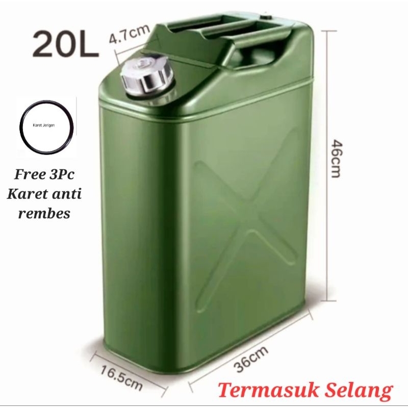 Jual Jerigen besi army bensin solar Jerry can steel 20L 10L 5L | Shopee Indonesia