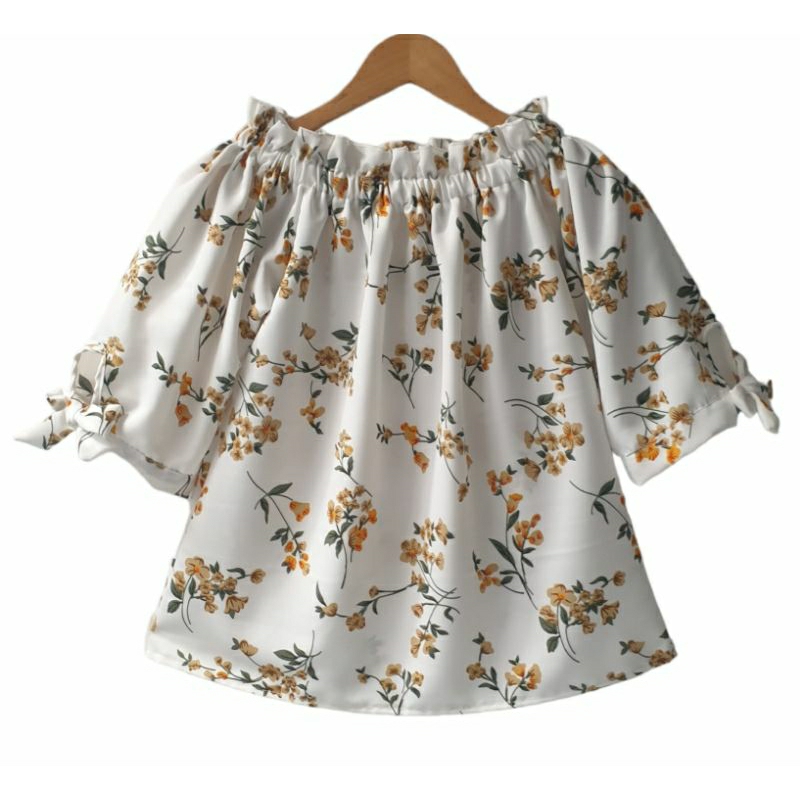Jual New Motif Blouse Sabrina Flower Limited Atasan Model Baru Blus ...