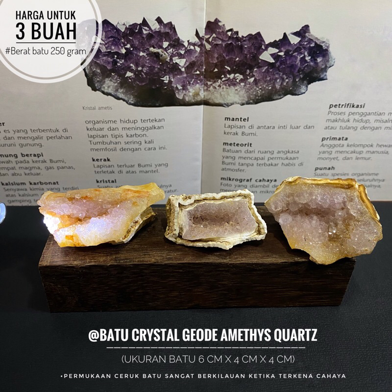 Jual Batu Crystal Amethys Geode Quartz L36 atau Batu Kristal Natural ...