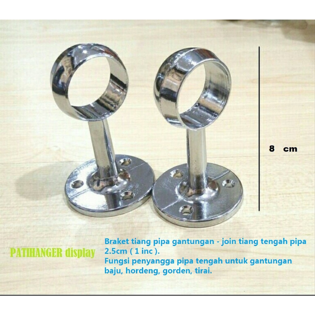 Jual Braket Sock Tiang Pipa Bulat 1 Inch ( 25mm ) Sambungan Gantungan ...
