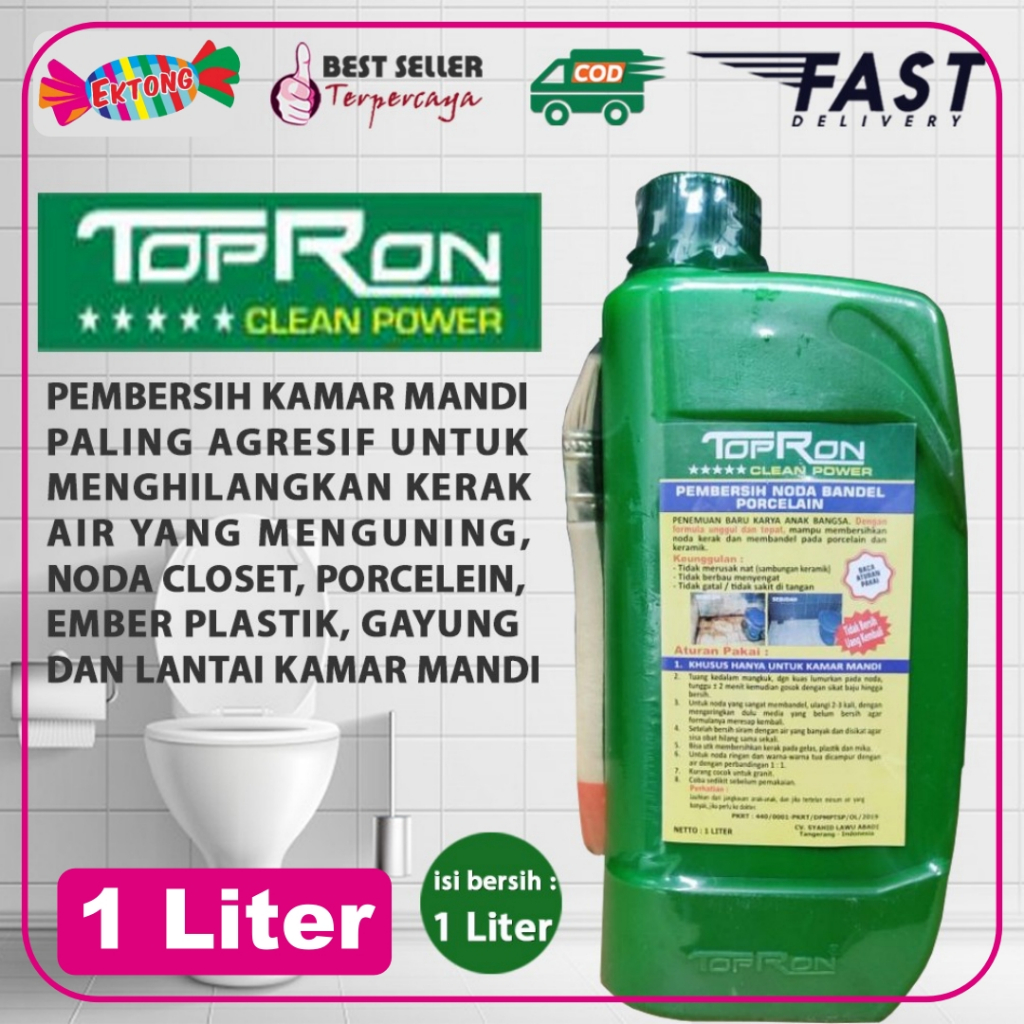 Jual TOPRON PEMBERSIH PORCELAIN / KERAMIK 1 LITER | Shopee Indonesia