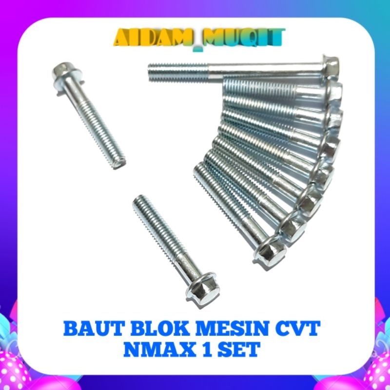 Jual BAUT BLOK CVT NMAX BAUT BLOK MESIN NMAX BAUT BAK CVT NMAX 1 SET ...