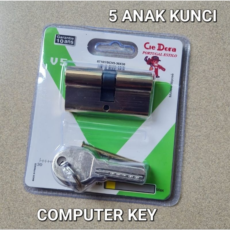 Jual Silinder Kunci 60 MM COMPUTER KEY ( 5 ANAK KUNCI) | Shopee Indonesia