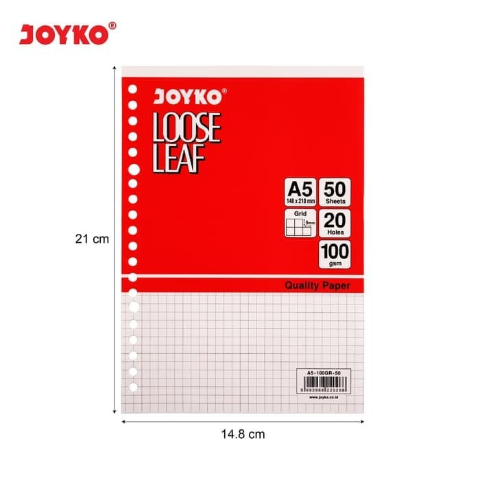 Jual Loose Leaf Isi Kertas File Binder Joyko A5 50 Lembar Grid | Shopee Indonesia