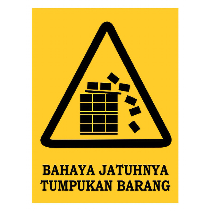 Jual SIGN STIKER VINYL BAHAYA JATUHNYA TUMPUKAN BARANG 15 x 20 CM RAMBU ...