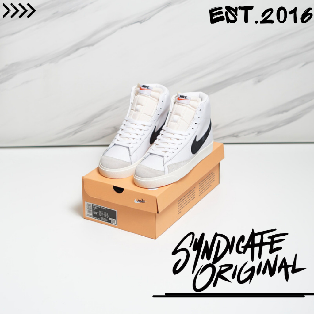 Jual Sepatu Blazer Mid Vintage 77 White Black | Shopee Indonesia