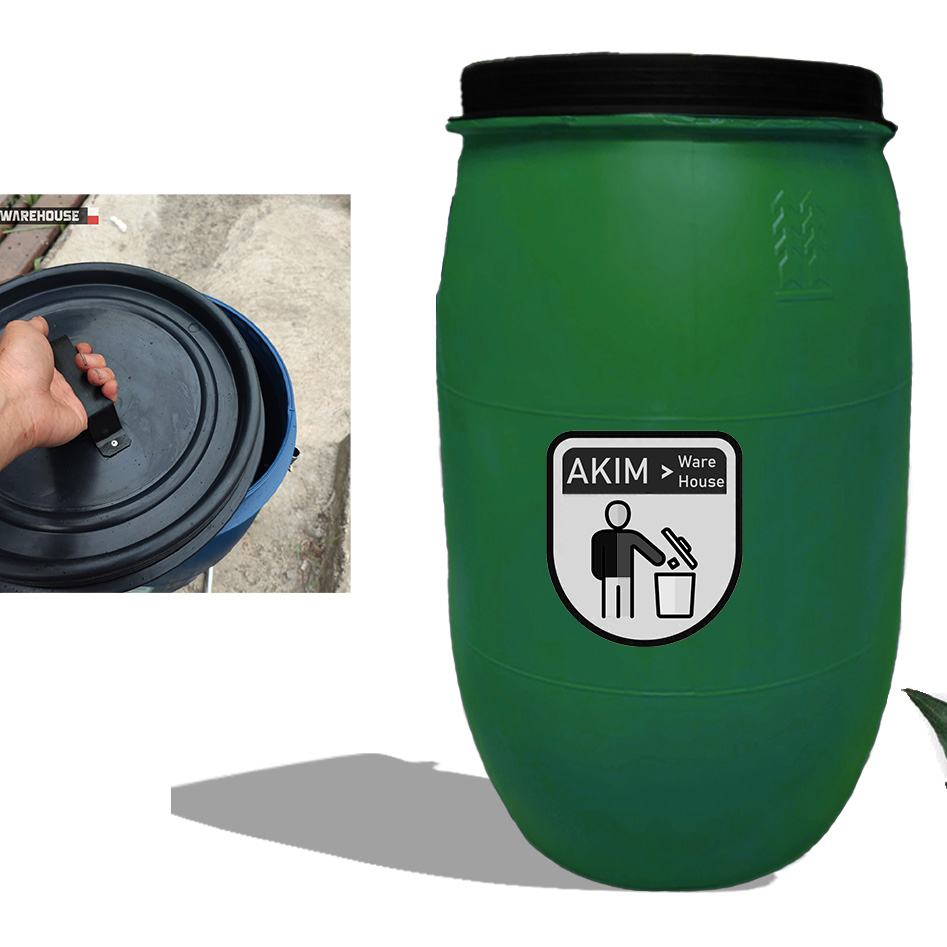 Jual Akim Barrel 60 Liter Tong Plastik Tong Sampah Dengan Bulat Hitam ...