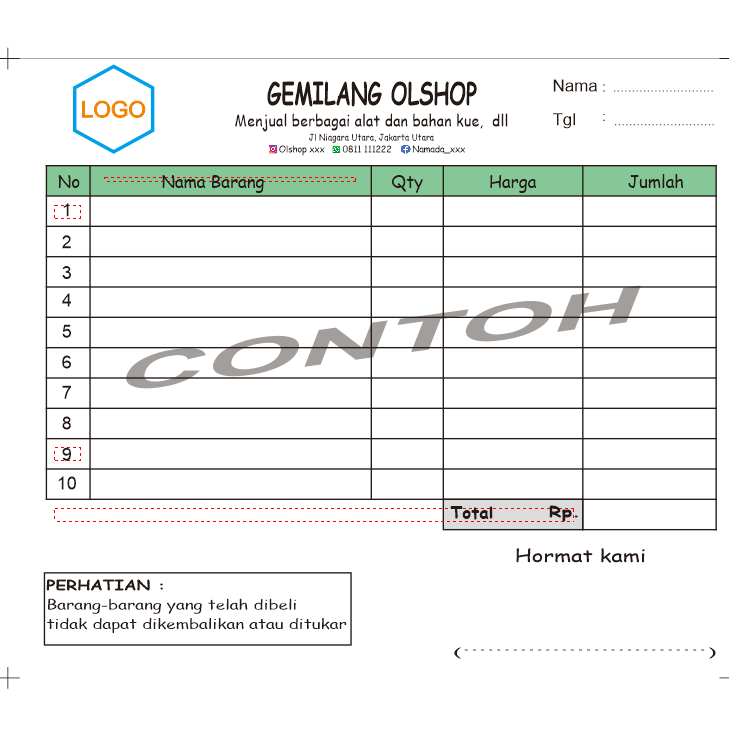 Jual Nota 1 ply custom | Shopee Indonesia