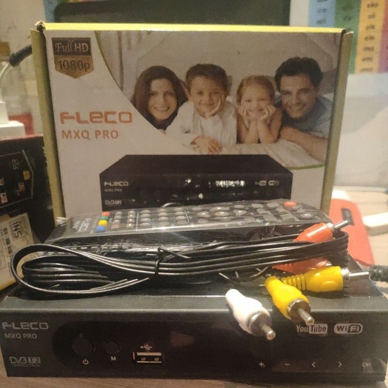 Jual STB FLECO PRO SET TOP BOX 2 PORT USB MXQ PRO LENGKAP RCA REMOTE ...