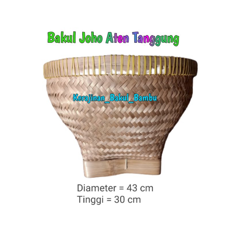 Jual Bakul Joho Tanggung Aten ukuran besar diameter 43 cm wakul bambu ...