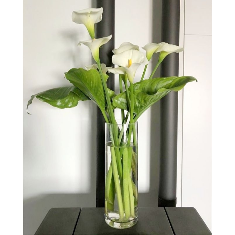 Jual Vas Bunga Kaca Bening Tinggi / Vas Bamboo Tabung / Vase Cylinder ...