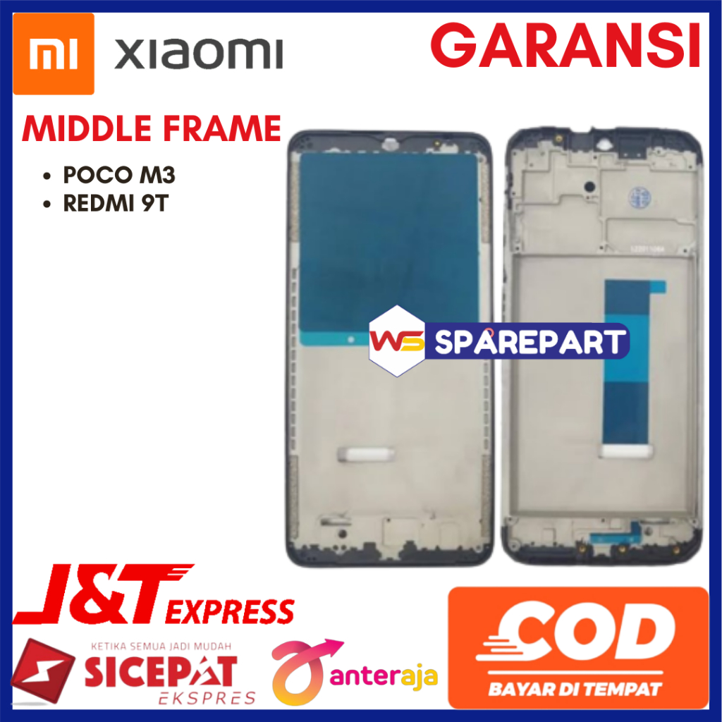 Jual FRAME / TULANG TENGAH POCO M3 - REDMI 9T - ORIGINAL FULLSET ...