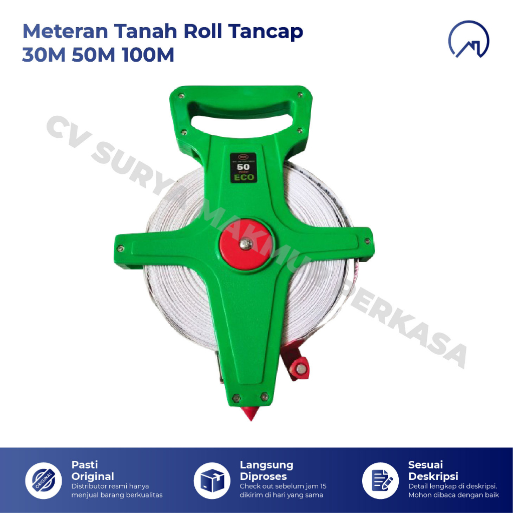 Jual Meteran Tancap Roll 30 50 M HIOSHI / Meteran tanah 30 50 M / Meteran Pengukur Luas Tanah ...