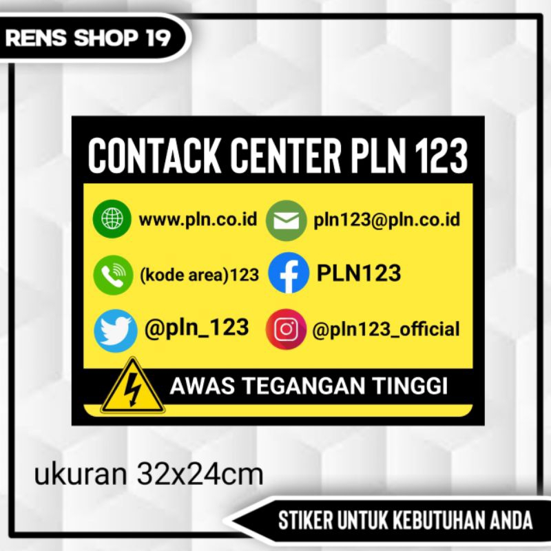 Jual stiker PLN awas tegangan tinggi sticker info PLN 32x24cm | Shopee ...