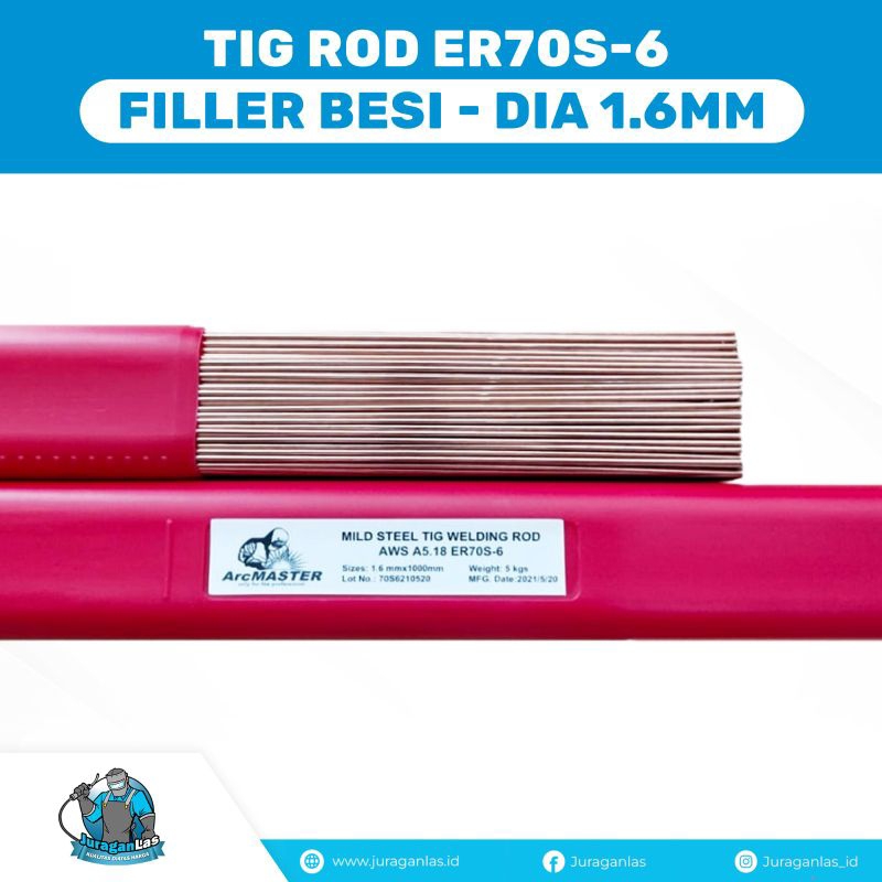 Jual Kawat Las Argon/Tig Rod/ Filler Besi ER70S-6 diameter 1.6mm | Shopee Indonesia