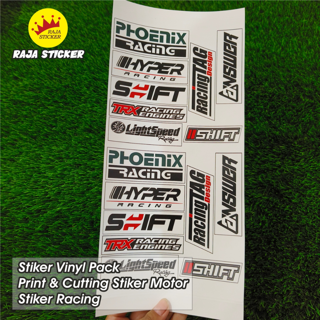 Jual sticker stiker shift, hyper racing, racing tag, light speed ...