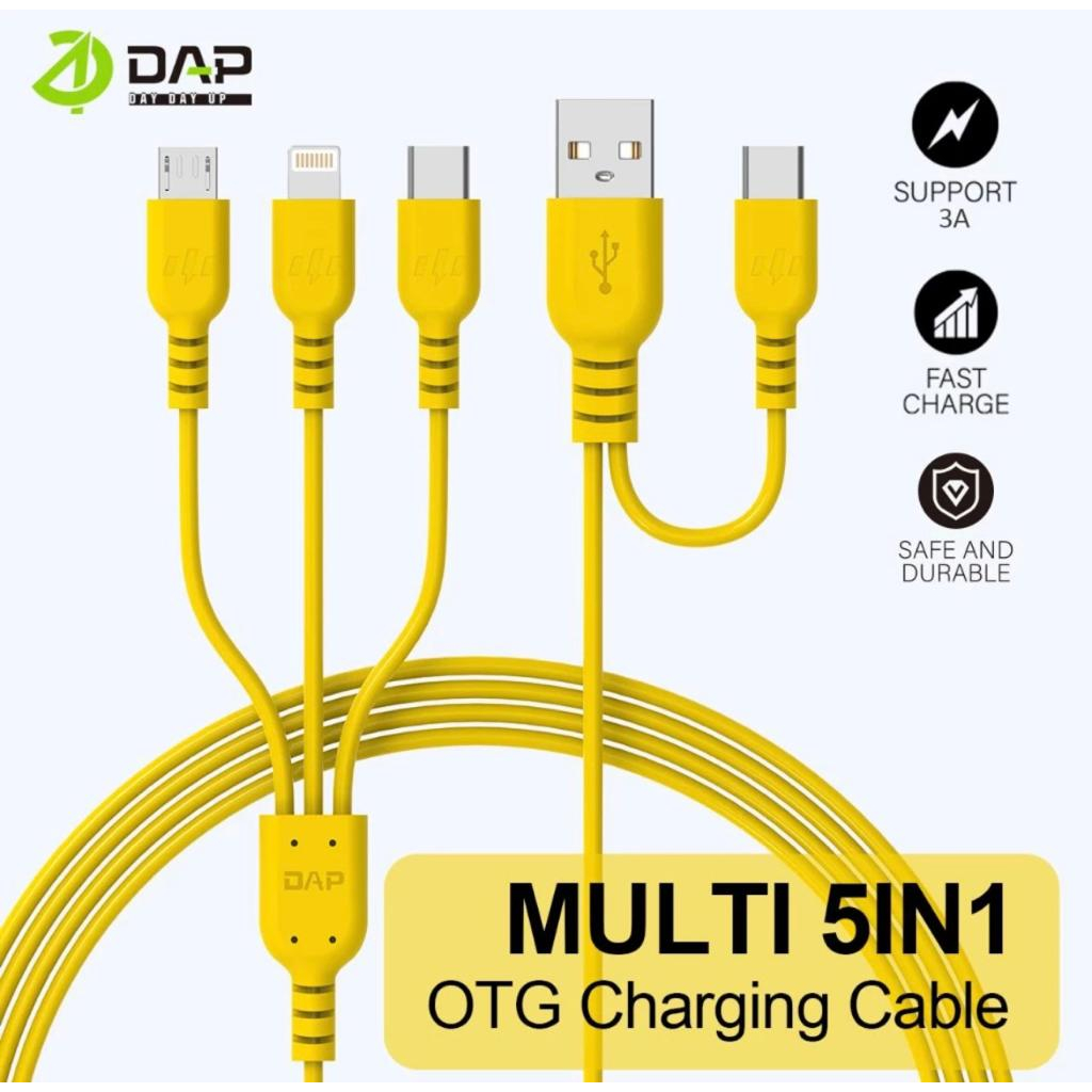 Jual DAP Kabel Data Multi Fungsi 5 in1 , USB+Type C interface input Fast Charging 3A D-YT01 ...