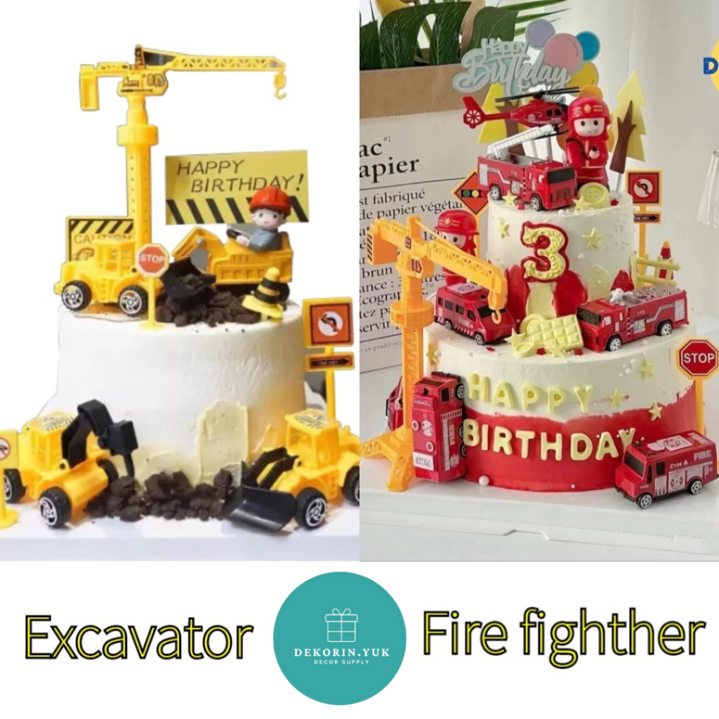 Jual CAKE TOPPER KUE ULANG TAHUN BENTUK MOBIL TRUK EXCAVATOR SET ...