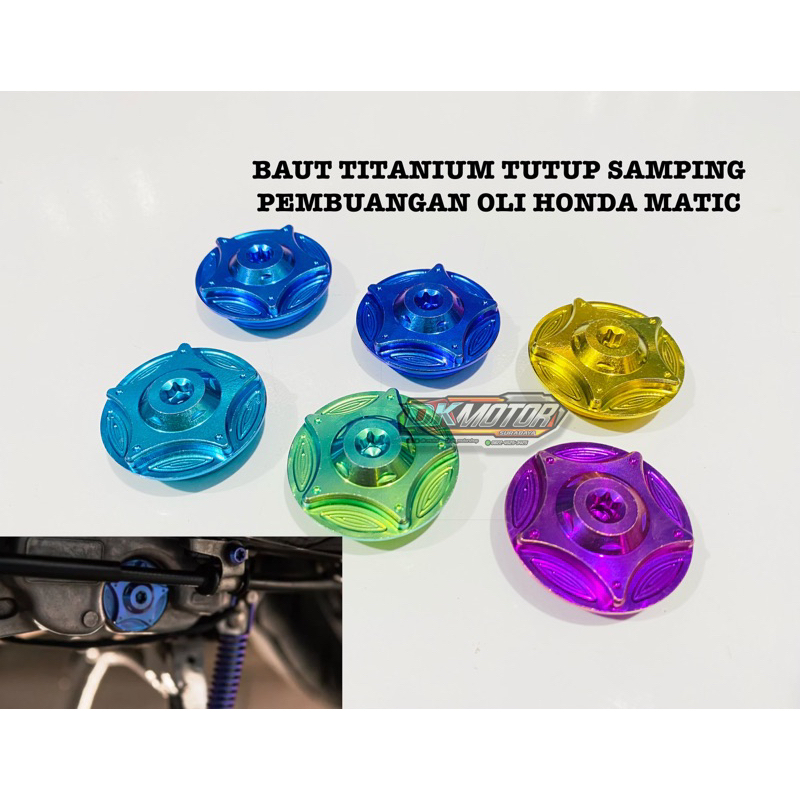 Jual Baut Titanium Tutup Samping Pembuangan Oli Honda Matic Beat PCX ...