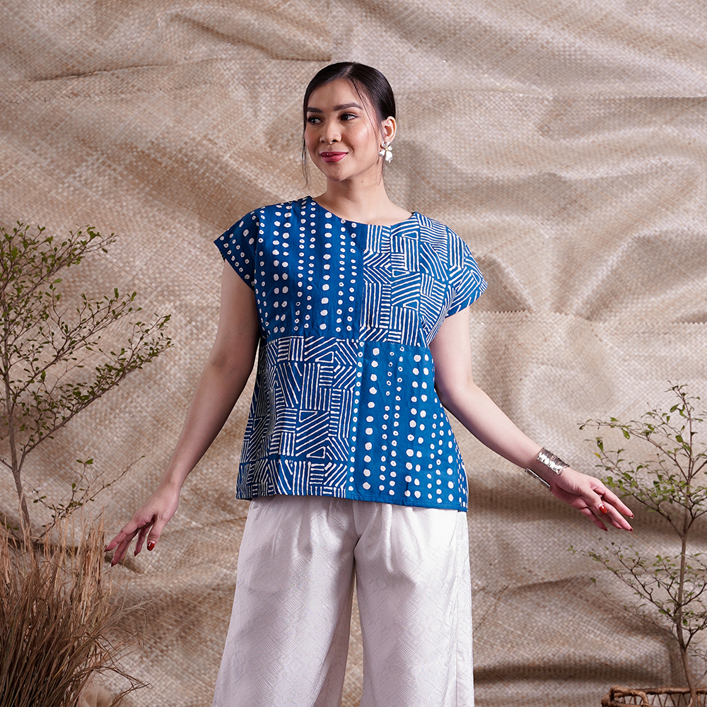 Jual NONA RARA - Quatro Warna Alam T2081, Baju Batik Kasual Modern ...