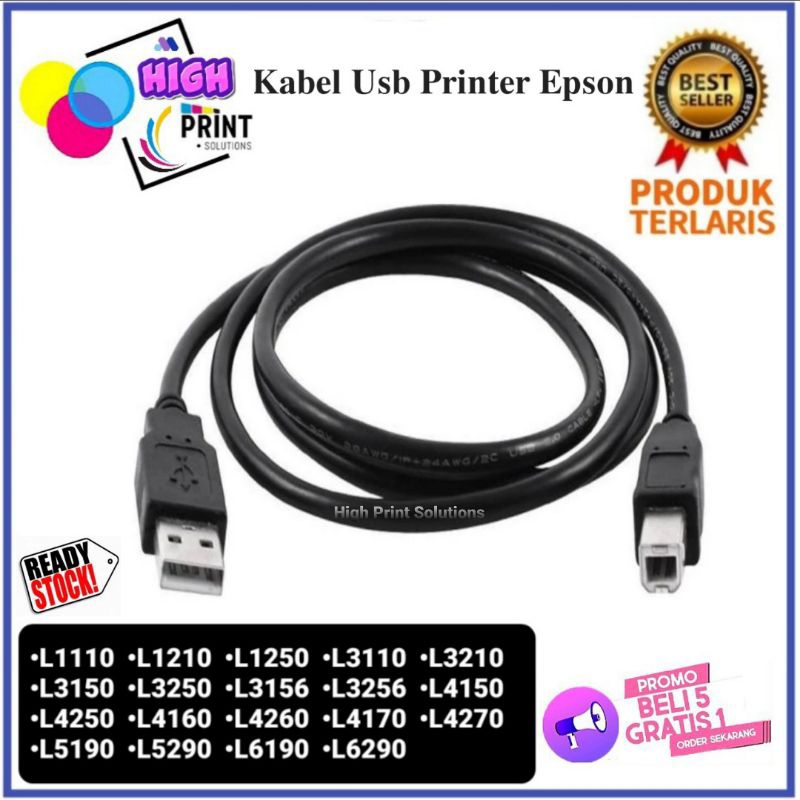 Jual Kabel Usb Printer Epson L1110 L1210 L3110 L3210 L3150 L3250 L4150 ...