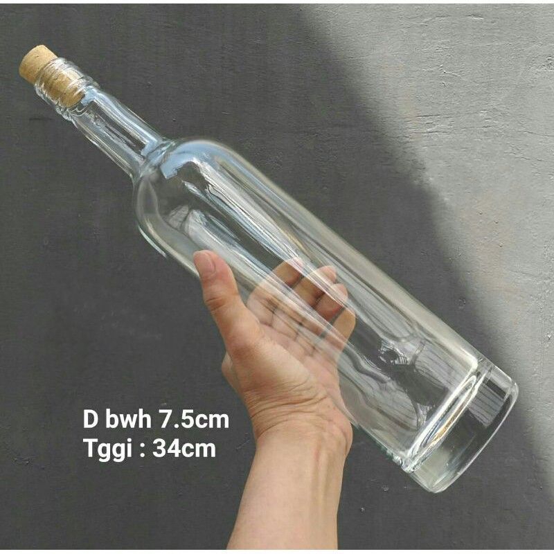Jual Botol Kaca 500ml & 700ml Tutup Kayu – Untuk Bensin, Minyak, Cairan ...