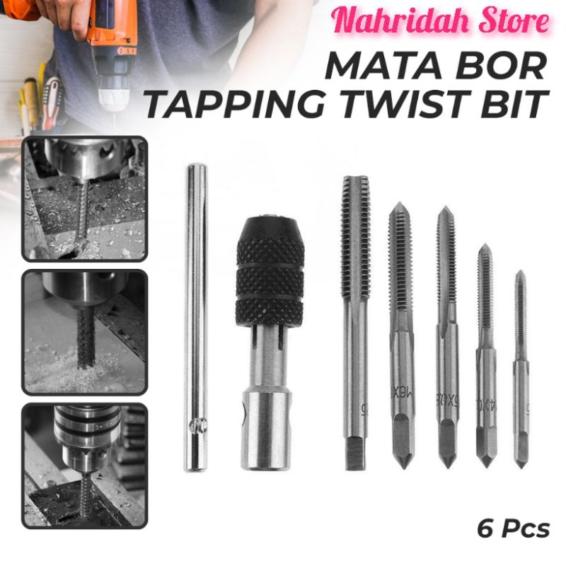 Jual Hand Tap Set 6pcs Alat Buat Ulir Drat manual Bor Tap M3 M4 M5 M6 M8 | Shopee Indonesia