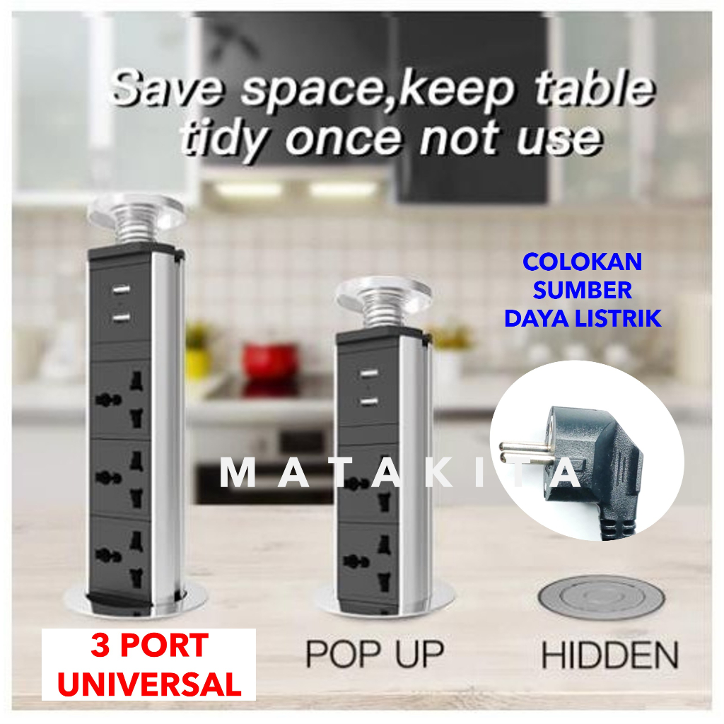 Jual STOP KONTAK TANAM USB PORT POP UP PULL UP COLOKAN MEJA | Shopee ...