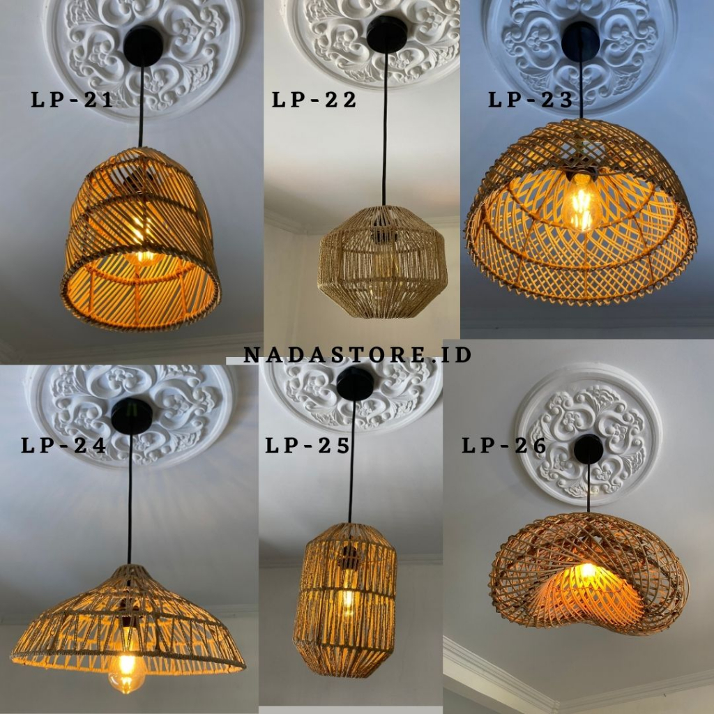 Jual Handmade Lampshade Rotan Seagrass FREE fitting lampu dan kabel ...