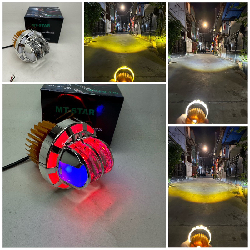 Jual lampu utama led projie spilar mini 3 inch daymaker 2 mata 2 warna ...