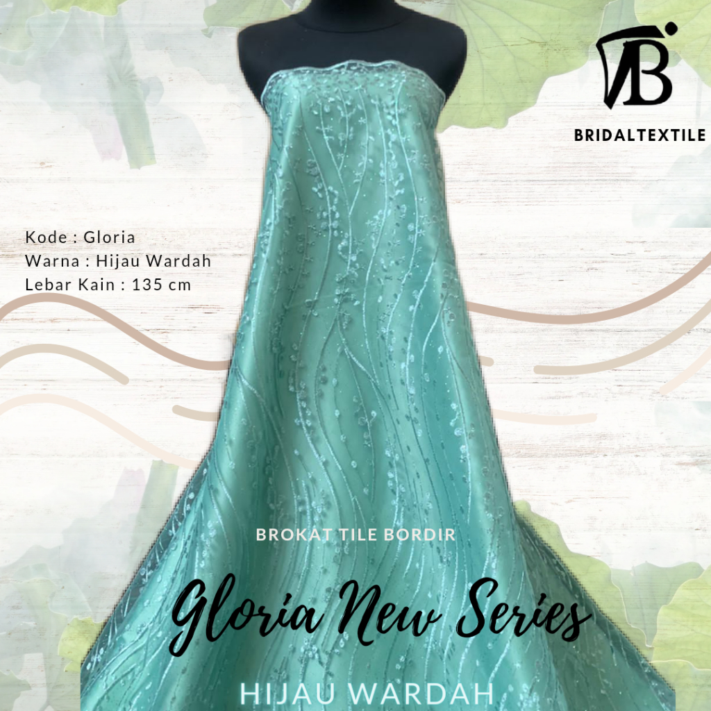 Jual Bahan Kain Brokat Brukat Tile Tulle Meteran Gloria Luxury Glitter ...