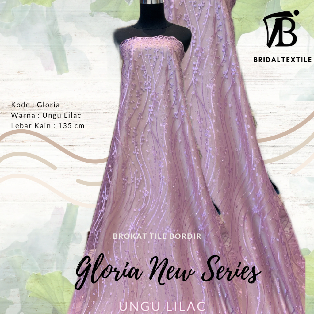 Jual Bahan Kain Brokat Tile Glitter Meteran Gloria Luxury New Series ...