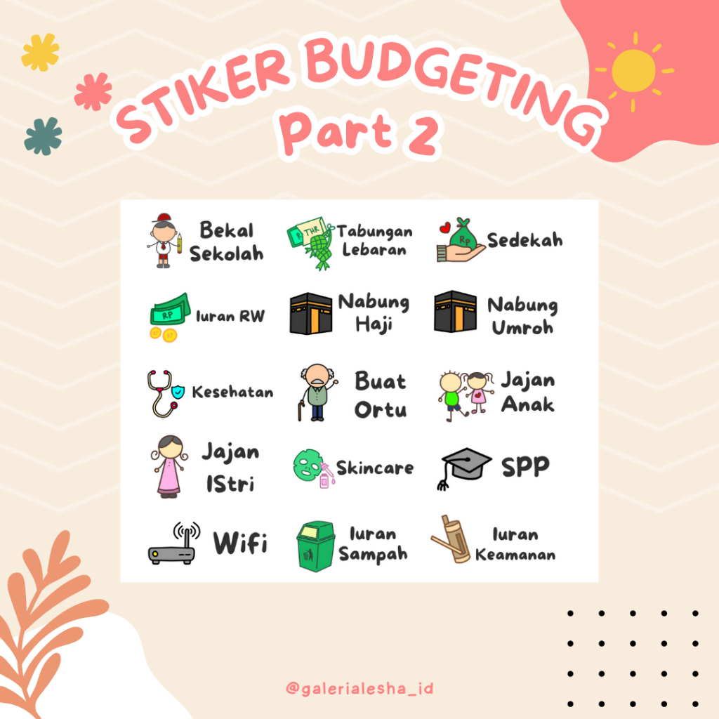 Jual stiker budgeting part 2 / stiker dompet pintar/ stiker budgeting ...