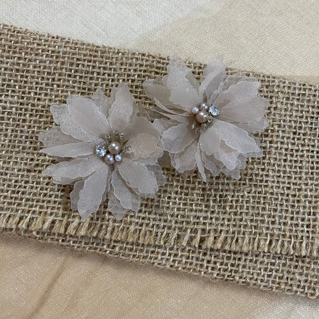 Jual [1 Buah] Geraldine Organza Flower 3D Bunga Jahit Premium Payet ...