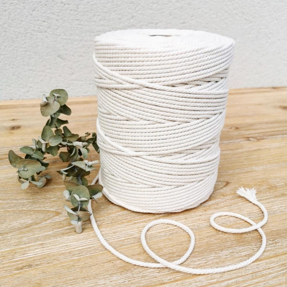 Jual Tali benang macrame Grade A 2mm 3mm 4mm super katun cotton rope ...