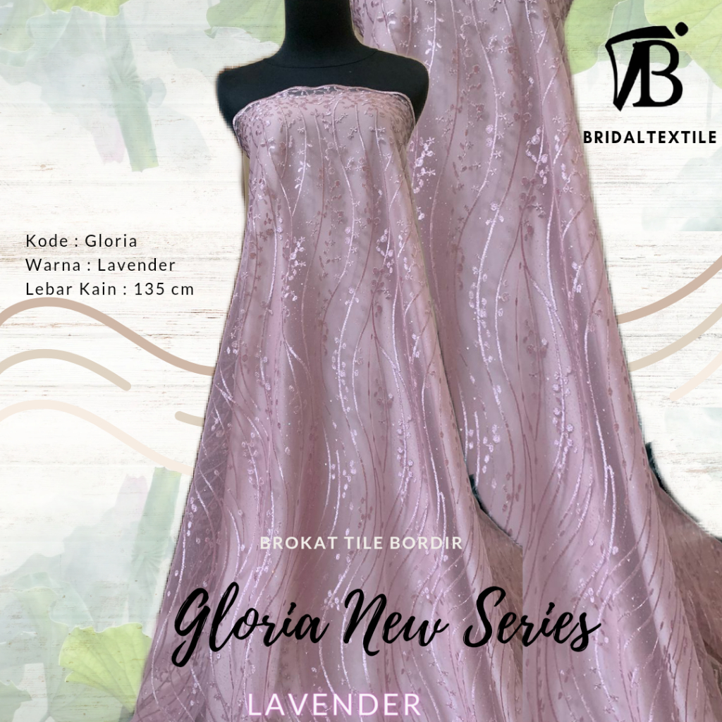 Jual Bahan Kain Brokat Tile Glitter Meteran Gloria Luxury New Series ...