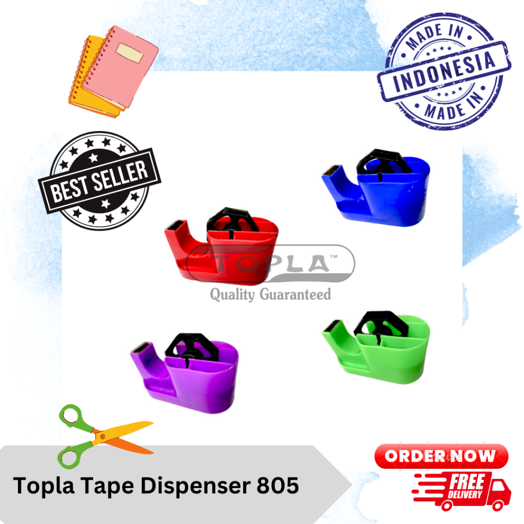 Jual Topla Tape Dispenser 805 - Wadah Solatip Berwarna - Tape Cutter ...