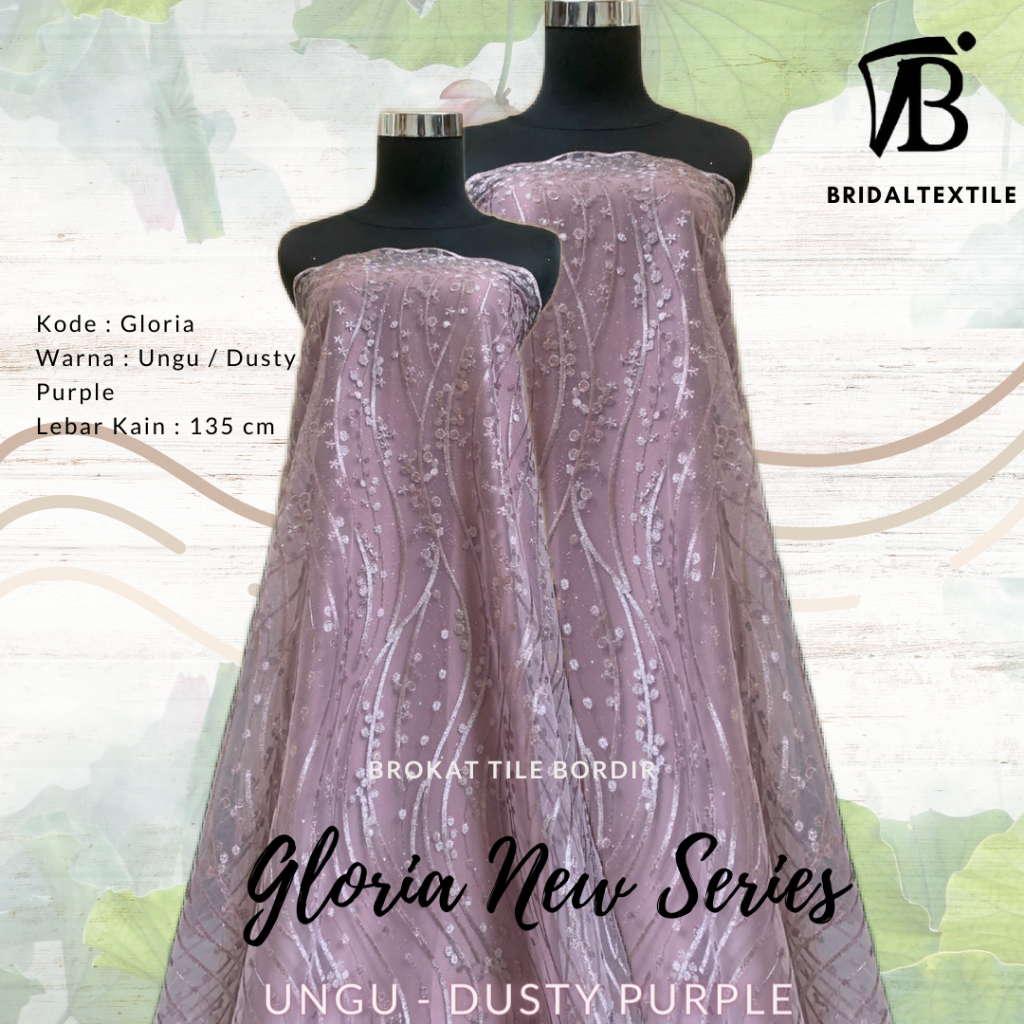 Jual Bahan Kain Brokat Tile Glitter Meteran Gloria Luxury New Series ...