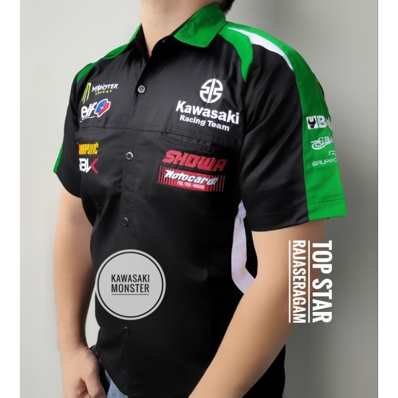 Jual Baju Kemeja Seragam Kawasaki Moto GP Trail Komunitas Bordir ...