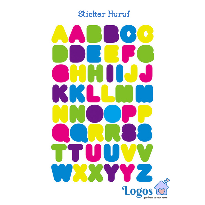 Jual Sticker Huruf Abjad Alphabet Stiker belajar Anak TK PAUD ...
