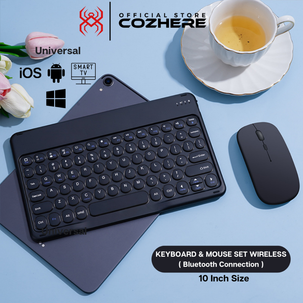 Jual Keyboard Mouse Wireless Bluetooth Set Universal Untuk Ipad Android ...