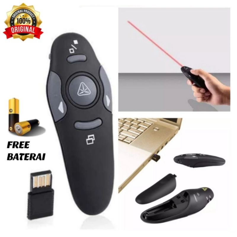 Jual Wireless Laser Pointer Presenter Laser 2.4G Remote Control - R100 ...