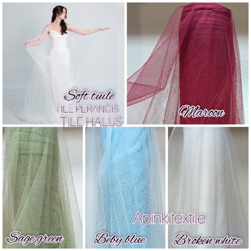 Jual kain tile polos./tile Francis /bahan tile halus lembut kain ...