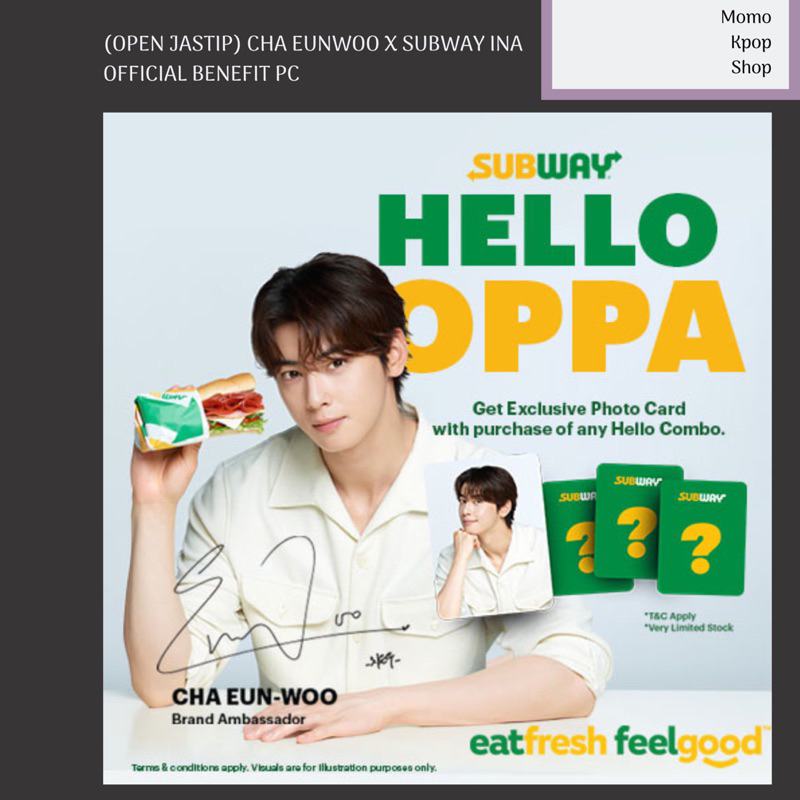 Jual ASTRO CHA EUNWOO x SUBWAY INA Benefit Photocard | Shopee Indonesia