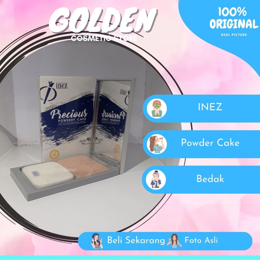 Jual Bedak Inez Precious Powdery Cake | Shopee Indonesia