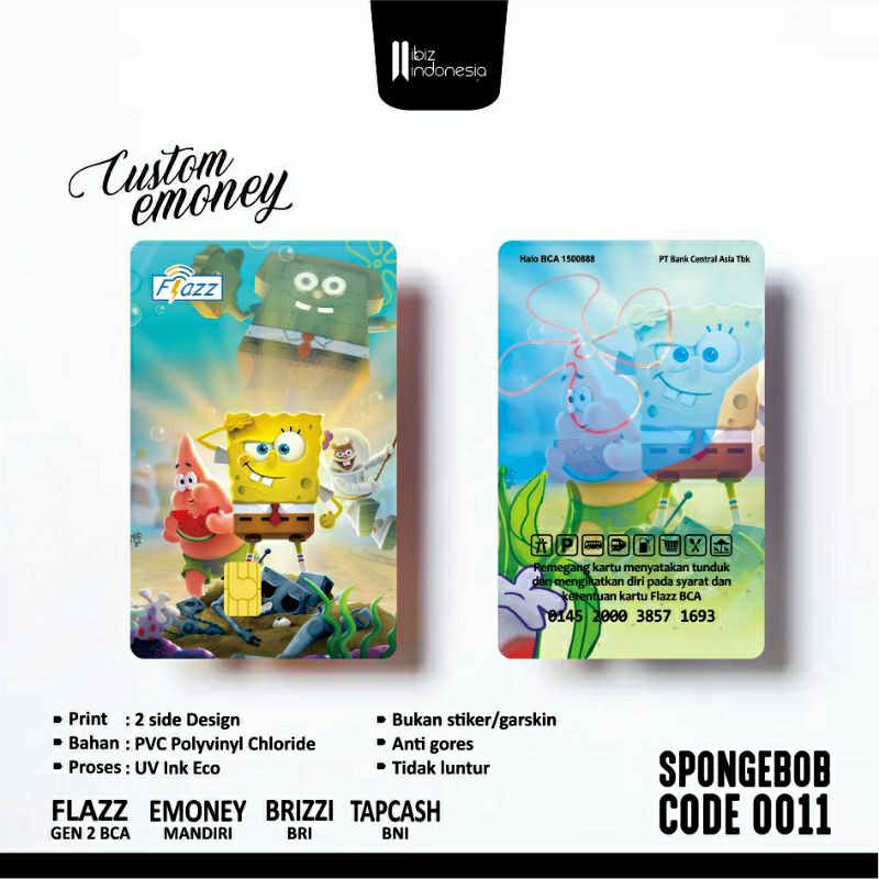 Jual Emoney custom Spongebob Squarepants Limited edition | Flazz Gen2 ...