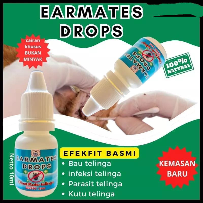 Jual earmates drop obat tetes kutu telinga kucing 10 ml | Shopee Indonesia