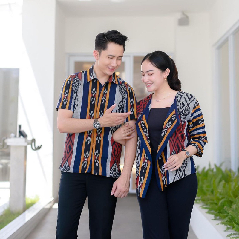 Jual Couple tenun troso full kain tenun kemeja - bluss - Outer Blazer ...